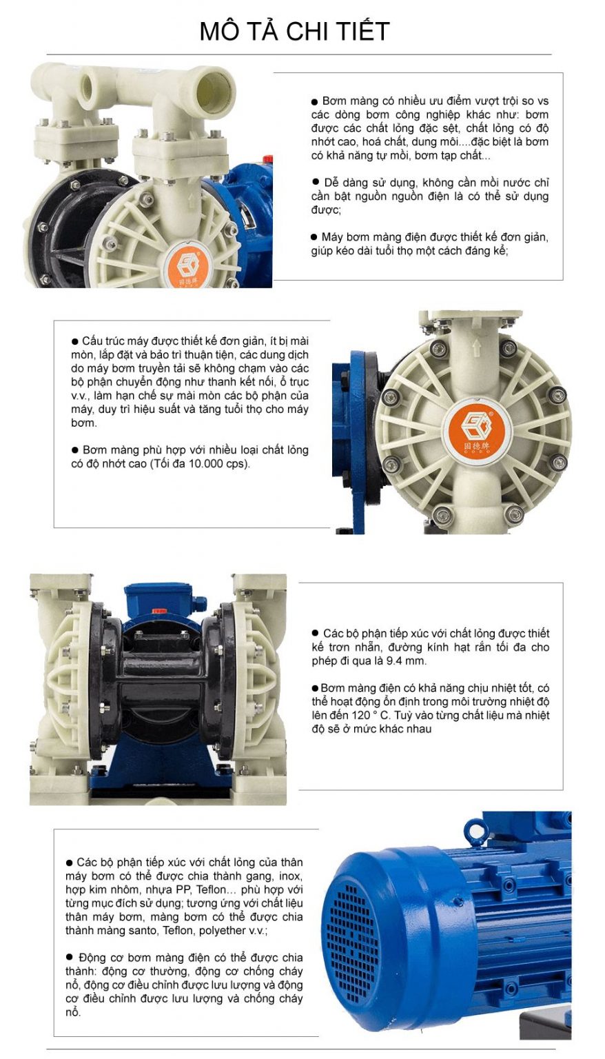 Máy bơm màng điện DBY3-40 nhựa | Thiết bị Việt Á
