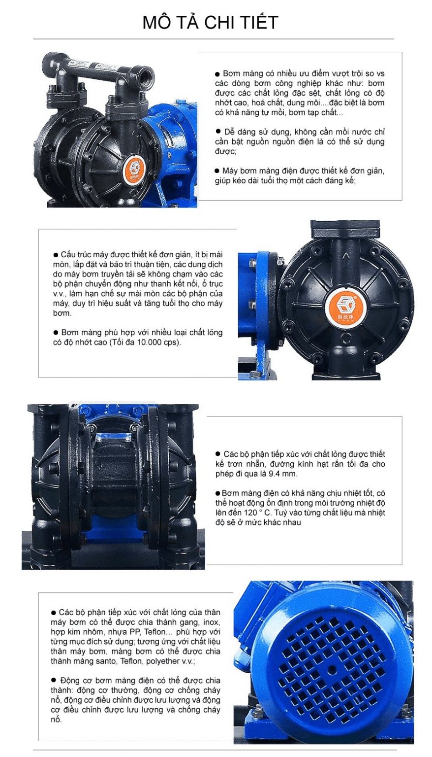 Máy bơm màng điện DBY3-15 Gang giá tốt | Thiết Bị Việt Á